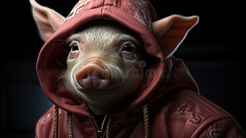 Swine Hip-Hop Star stock illustration. Illustration of culture - 289059888