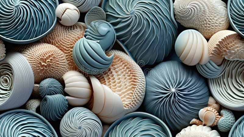 Spiral Seashell Illusion stock illustration. Illustration of luxurious ...