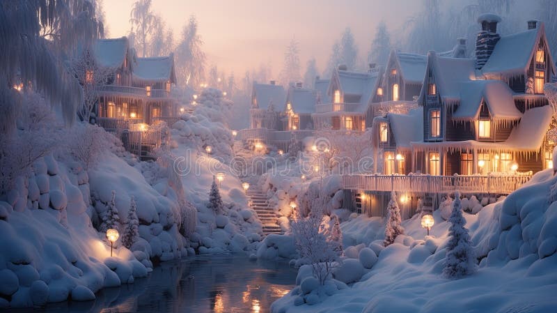 Frosty Nordic Christmas Delight Stock Illustration - Illustration of ...