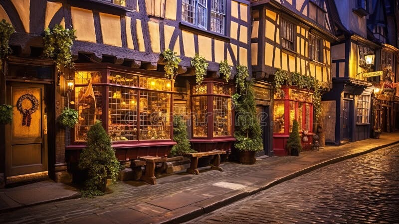 Enchanting London Christmas at 1850 Stock Illustration - Illustration ...