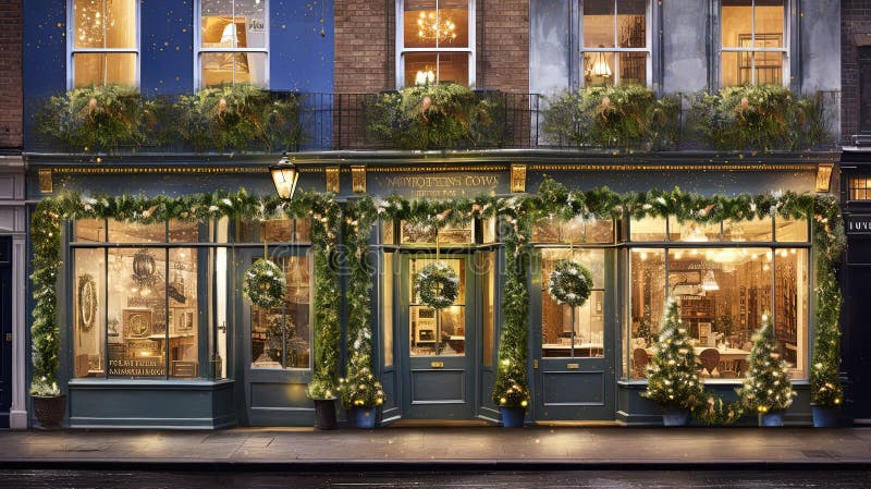 Enchanting London Christmas at 1850 Stock Illustration - Illustration ...