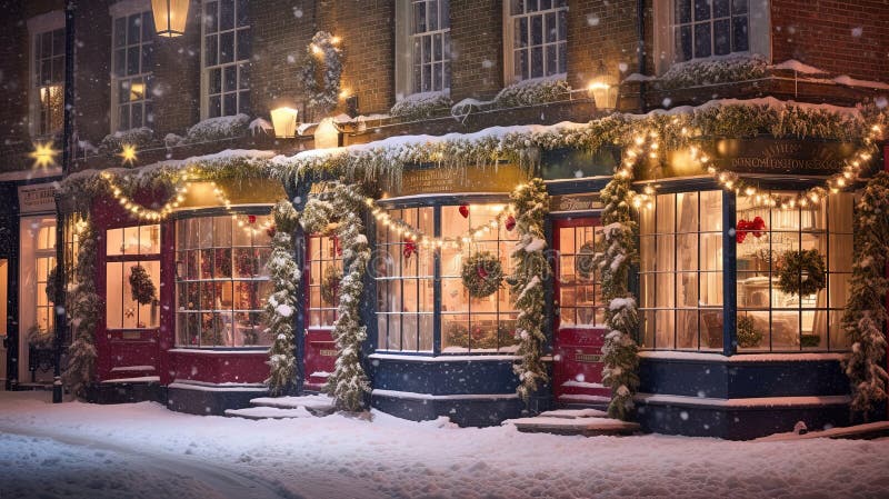 Enchanting London Christmas at 1850 Stock Illustration - Illustration ...