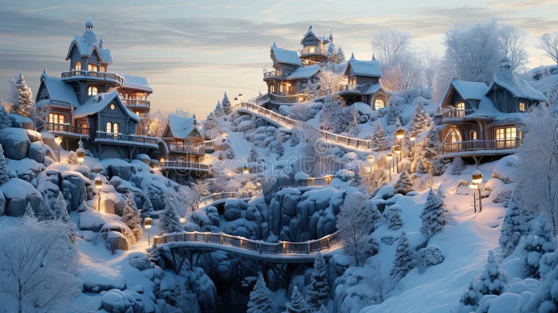 Frosty Nordic Christmas Delight Stock Illustration - Illustration of ...