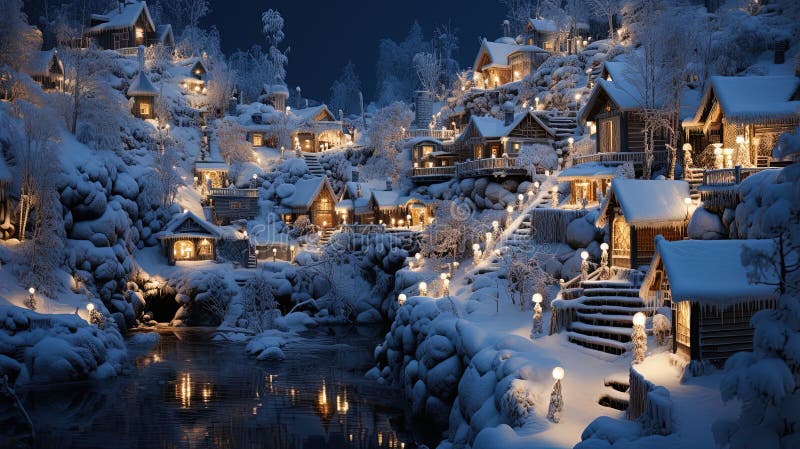 Frosty Nordic Christmas Delight Stock Illustration - Illustration of ...