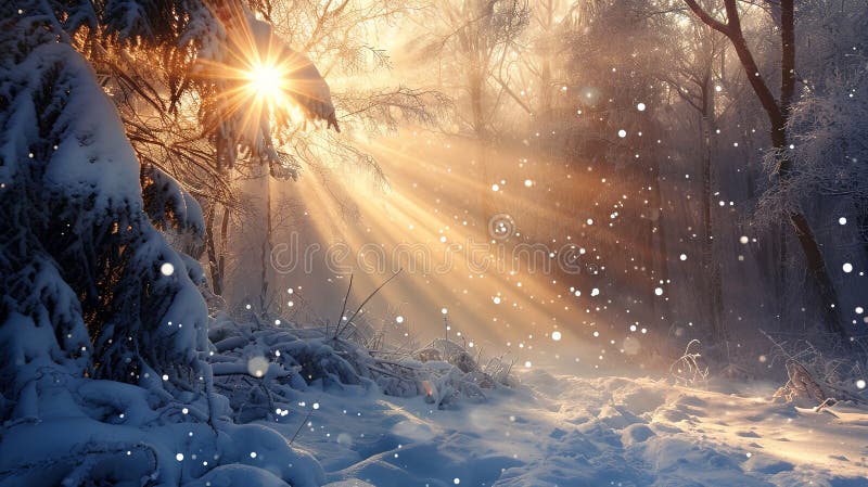 Serene Winter Landscape stock illustration. Illustration of serene ...