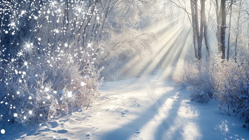 Serene Winter Landscape stock illustration. Illustration of blue ...