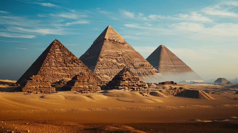 Breathtaking Pyramids of Giza Stock Illustration - Illustration of ...