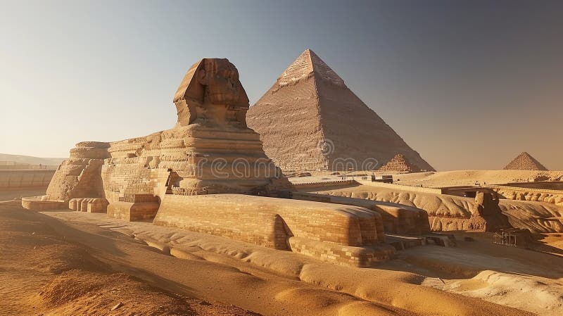 Breathtaking Pyramids of Giza Stock Illustration - Illustration of ...