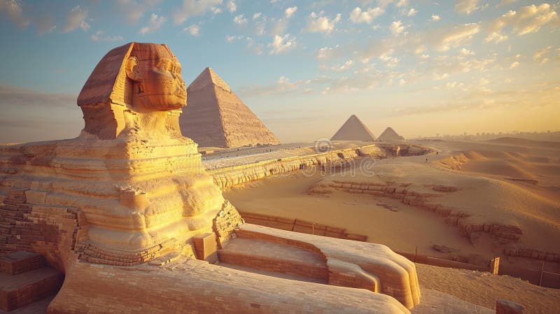 Breathtaking Pyramids of Giza Stock Illustration - Illustration of ...