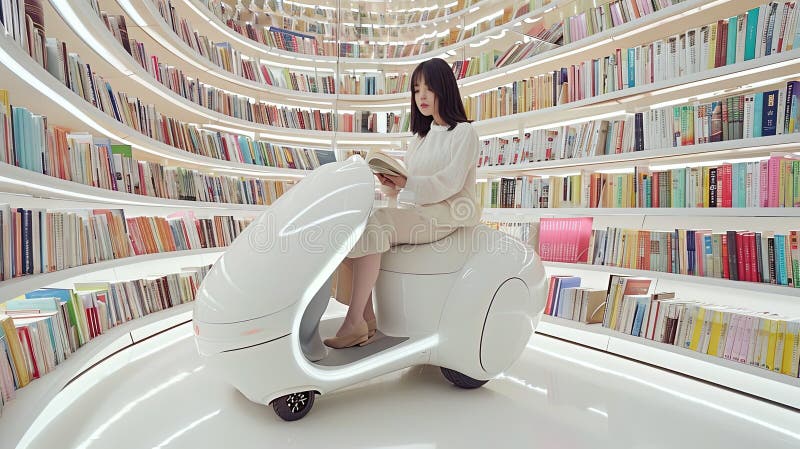 Modern Automated Library stock illustration. Illustration of rock ...