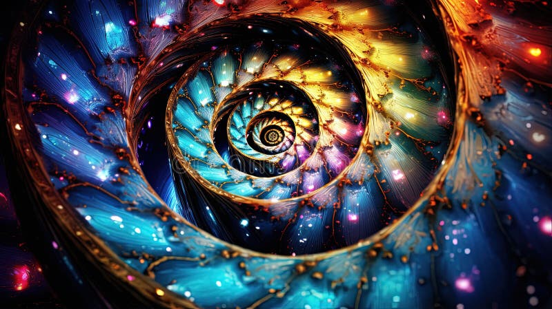 Spiraling Natures Pattern stock illustration. Illustration of ...