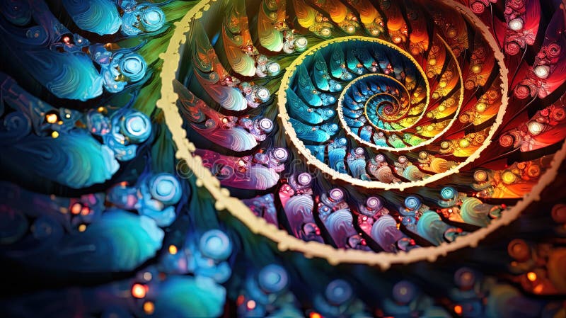 Spiraling Natures Pattern stock illustration. Illustration of ...