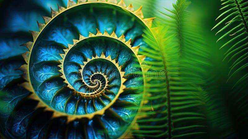 Spiraling Natures Pattern stock illustration. Illustration of ...