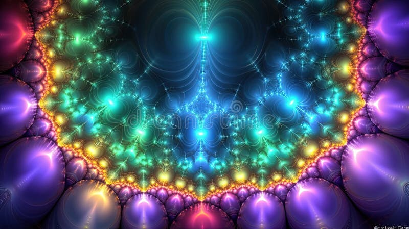A Radiant Journey through the Fractal Galaxy Stock Illustration ...