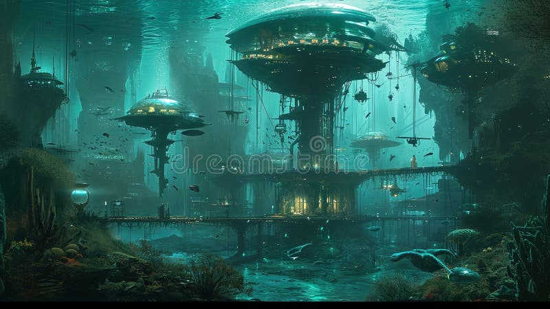 Underwater Dreams stock illustration. Illustration of futuristic ...