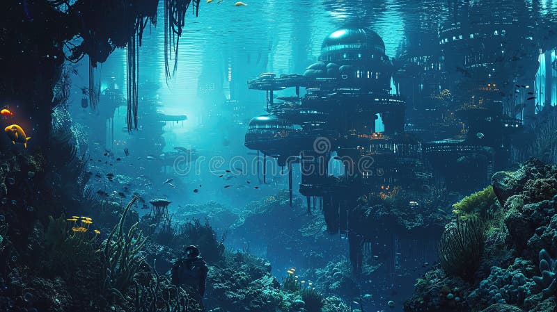 Underwater Dreams stock illustration. Illustration of diving - 302176289