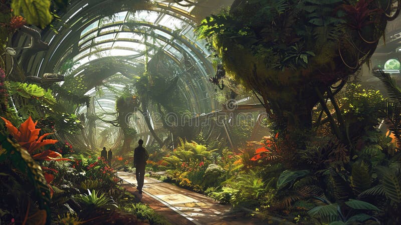 Enchanted Alien Botanical Garden Stock Illustration - Illustration of ...