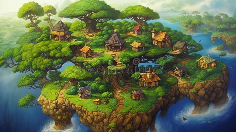 Creative Dreamy Magical Forest Stock Illustration - Illustration of ...