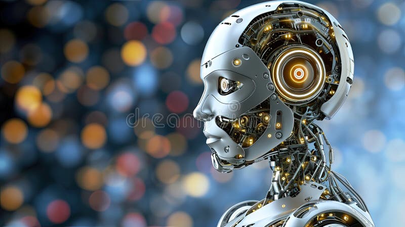 Hightech Robotics Scene stock illustration. Illustration of urban ...