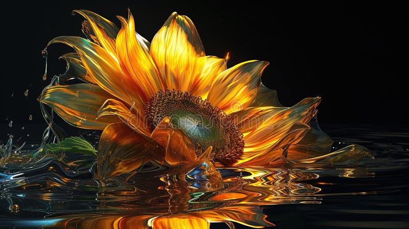 The Enchanted Sunflower stock illustration. Illustration of flowers ...