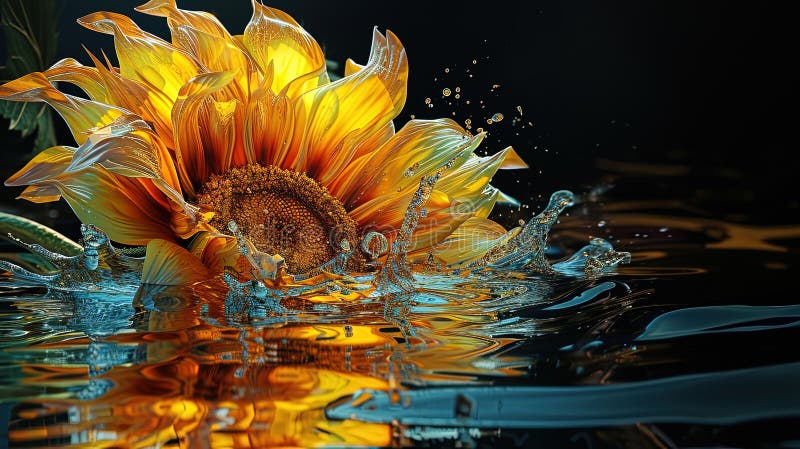 The Enchanted Sunflower stock illustration. Illustration of macro ...