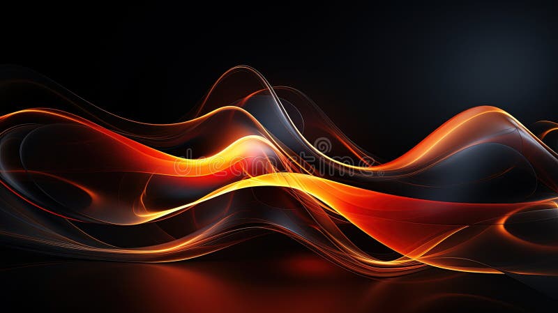 Amber Glow Lines on Black stock illustration. Illustration of focus ...