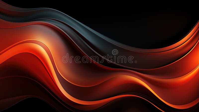 Amber Glow Lines on Black stock illustration. Illustration of black ...