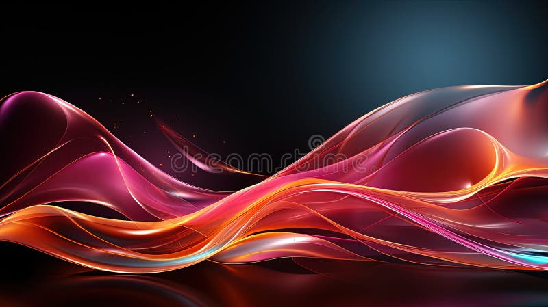 Amber Glow Lines on Black stock illustration. Illustration of black ...