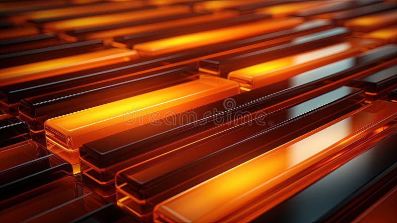 Amber Glow Lines on Black stock illustration. Illustration of ...