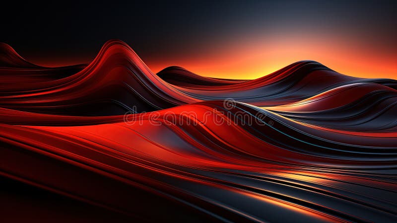 Amber Glow Lines on Black stock illustration. Illustration of lines ...