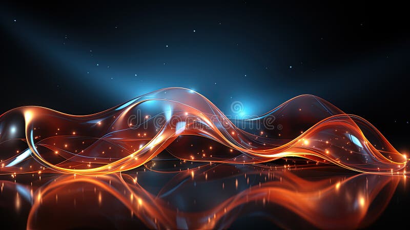 Amber Glow Lines on Black stock illustration. Illustration of focus ...