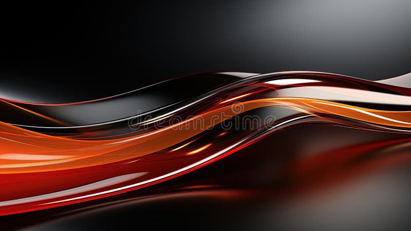 Amber Glow Lines on Black stock illustration. Illustration of glowing ...