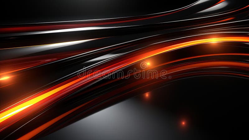 Amber Glow Lines on Black stock illustration. Illustration of neon ...