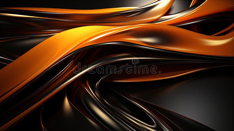Amber Glow Lines on Black stock illustration. Illustration of amber ...
