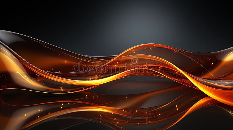 Amber Glow Lines on Black stock illustration. Illustration of ...