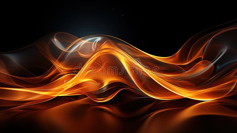 Amber Glow Lines on Black stock illustration. Illustration of backdrop ...