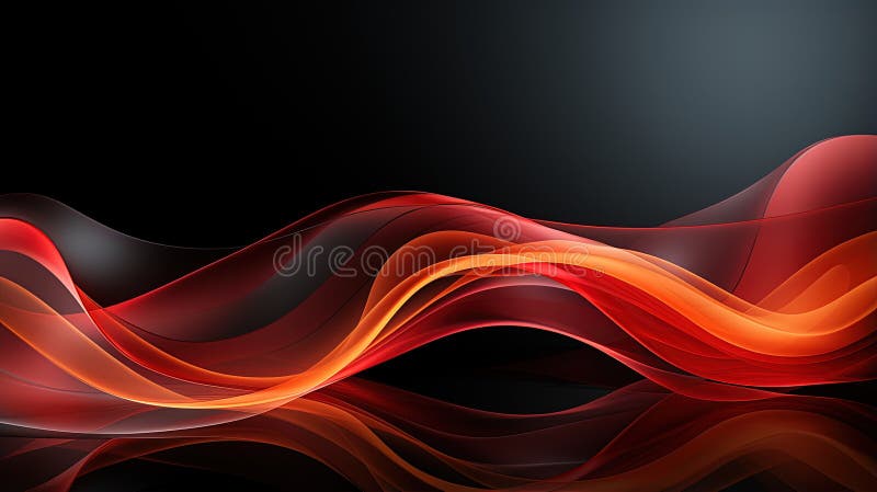 Amber Glow Lines on Black stock illustration. Illustration of neon ...