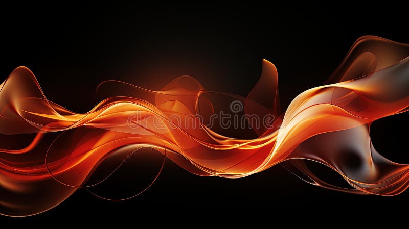 Amber Glow Lines on Black stock illustration. Illustration of glowing ...