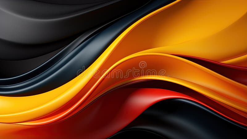 Amber Glow Lines on Black stock illustration. Illustration of modern ...