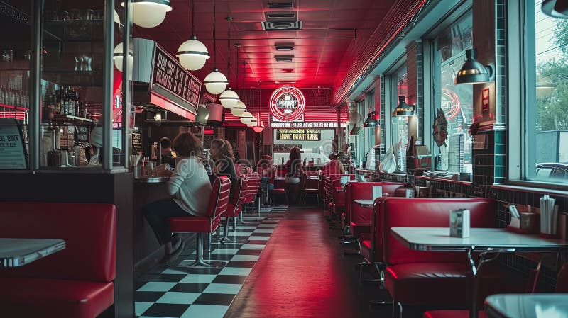 Retro Diner Vibes stock illustration. Illustration of luxury - 303434186
