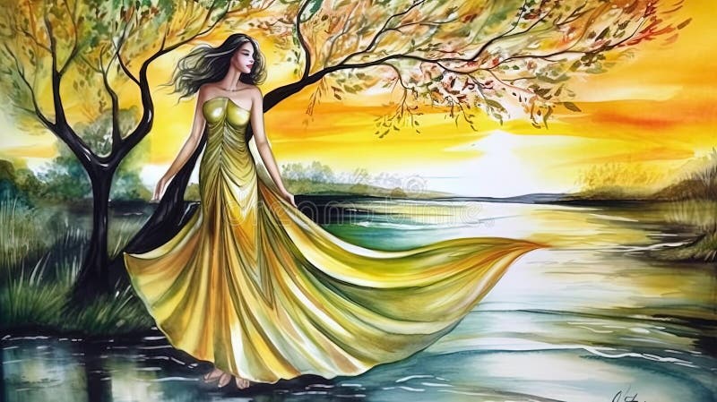 Beautiful Magical Witch Drawing Stock Illustration - Illustration of ...