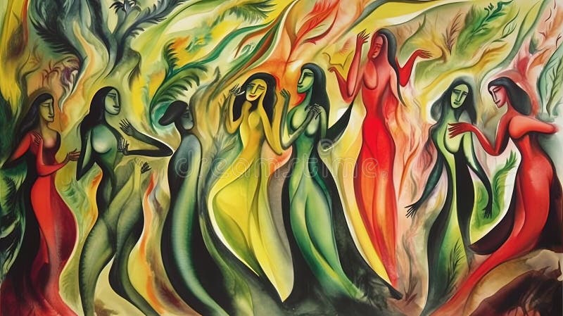 Beautiful Magical Witch Drawing Stock Illustration - Illustration of ...