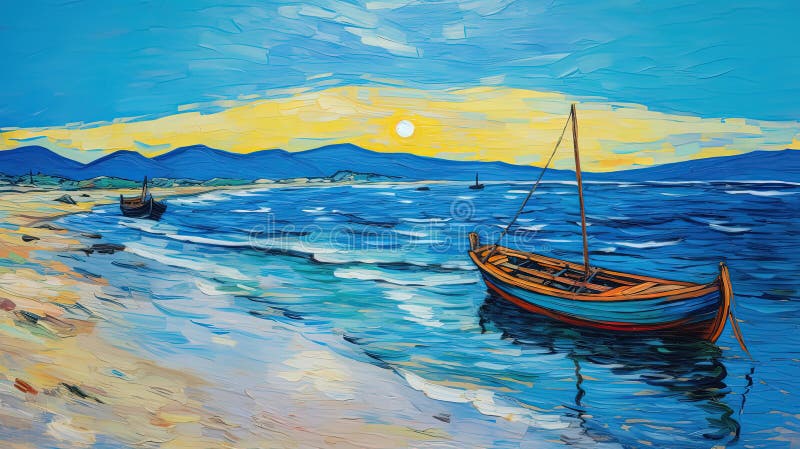 Avangarde Painting of Cyprus Beach Stock Illustration - Illustration of ...