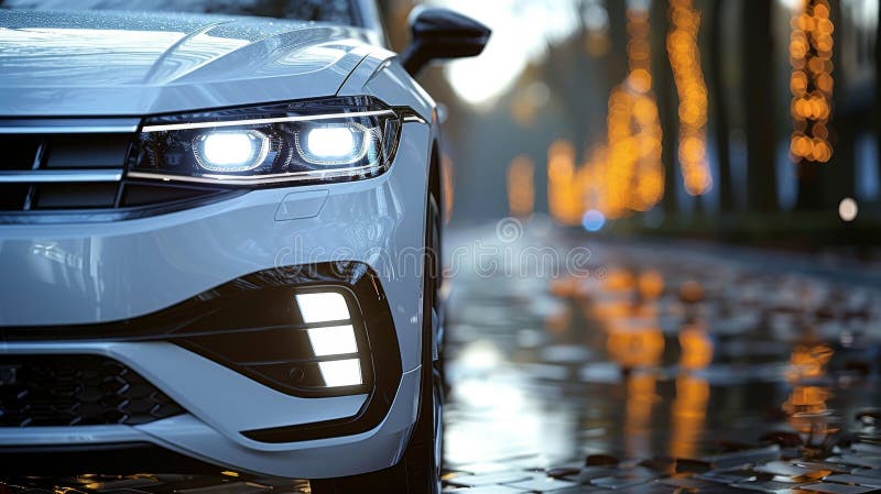 An Illustration of a Generic and Unbranded Car in Front View with ...