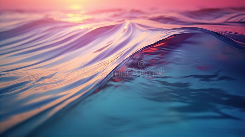 Water Surface Gentle Rippling Waves Pattern Evening Sunset Light ...