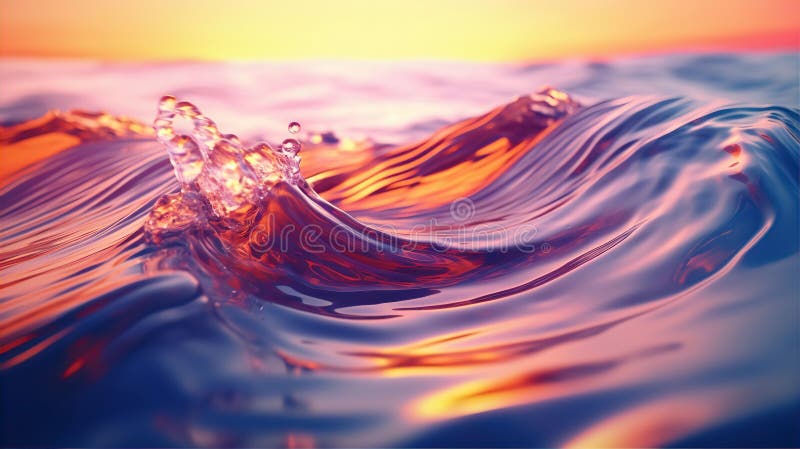 Water Surface Gentle Rippling Waves Pattern Evening Sunset Light ...