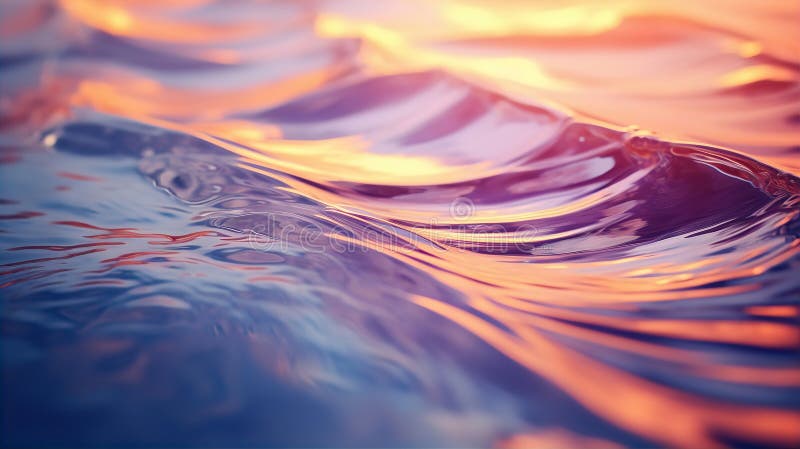 Water Surface Gentle Rippling Waves Pattern Evening Sunset Light ...