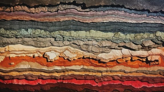 An Illustration of Geologic Rock Layers Showcasing Different Colors and ...
