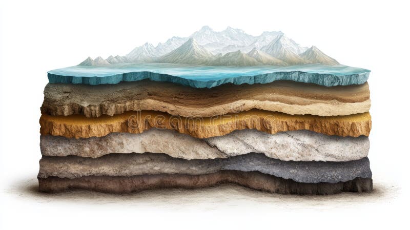 Illustration of Geological Layers Showcasing Diverse Earth Materials ...