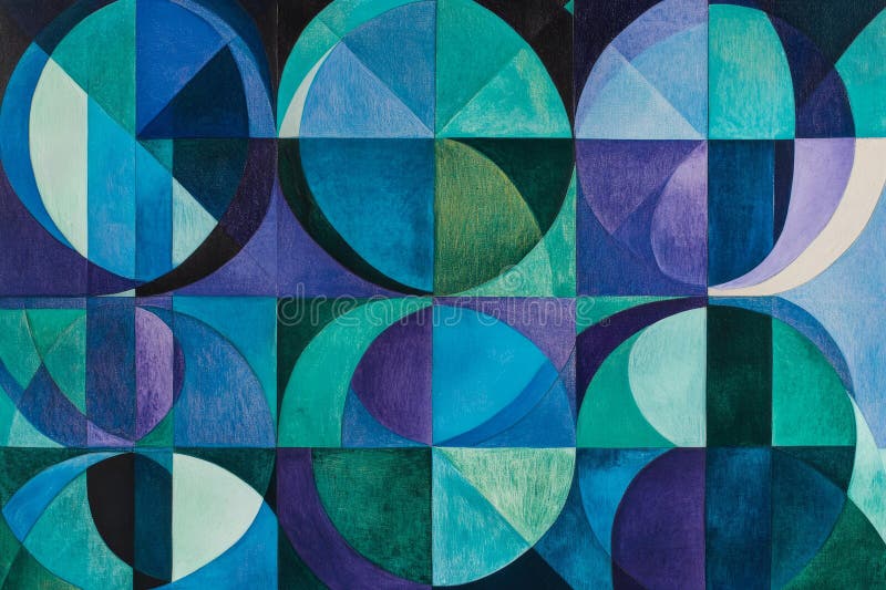 Illustration of a Geometric Composition Featuring Overlapping Circles ...